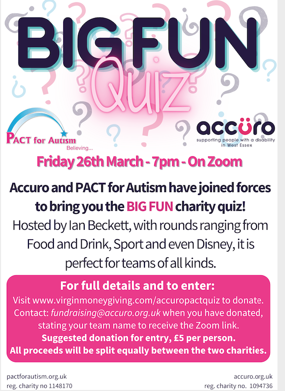 Accuro and Pact for Autism join forces for Big Fun charity quiz