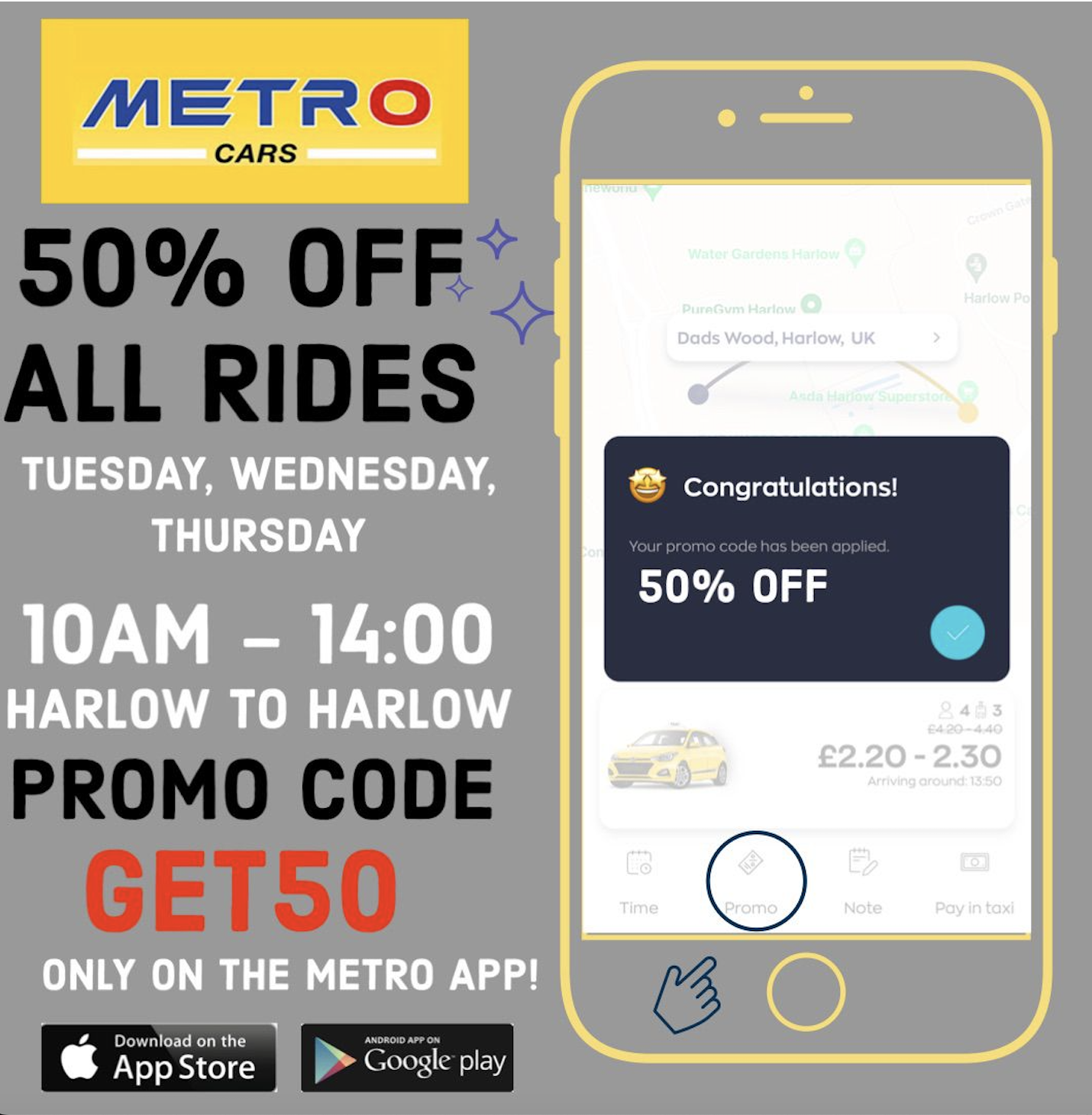 Advertorial: Metro Cars offer 50% of all mid-day rides