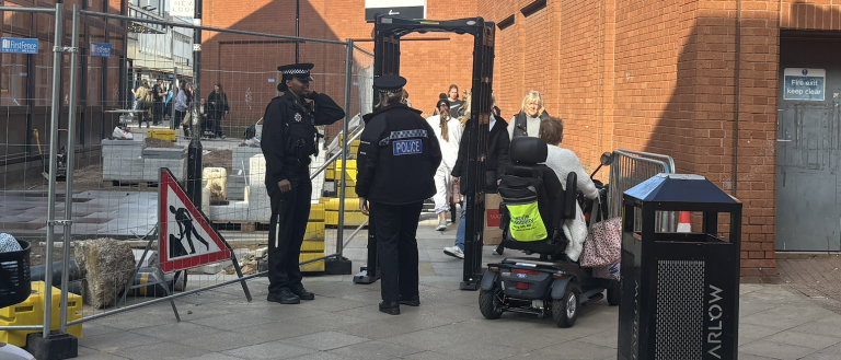 Essex Police set up knife arch in Harlow town centre