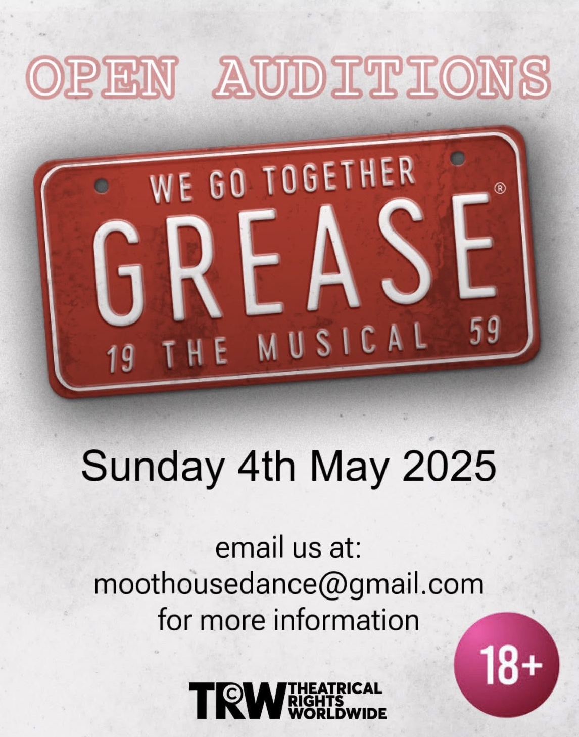 Open Auditions for Grease The Musical