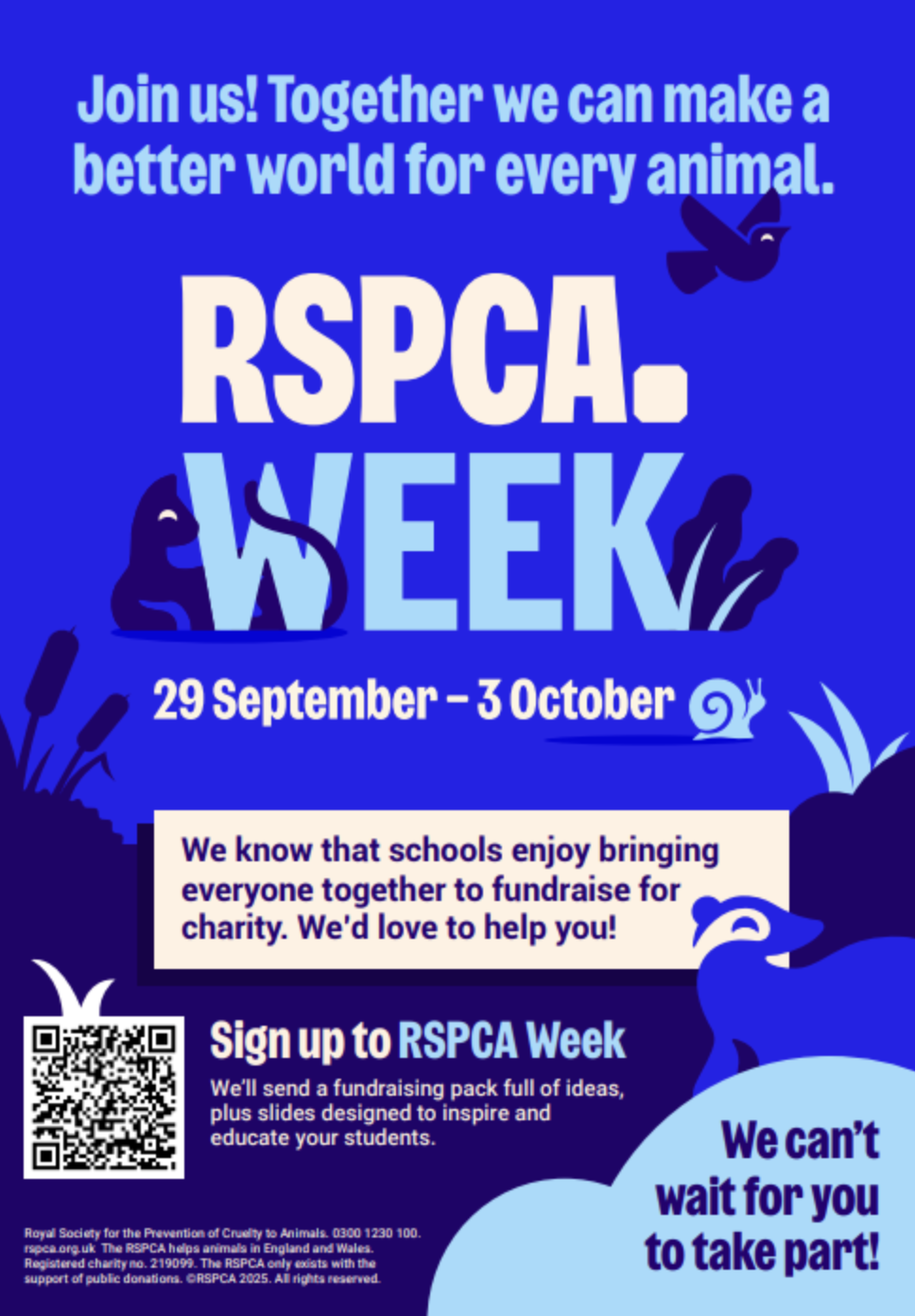 Teachers and educators urged to sign up to RSPCA Week and help animals