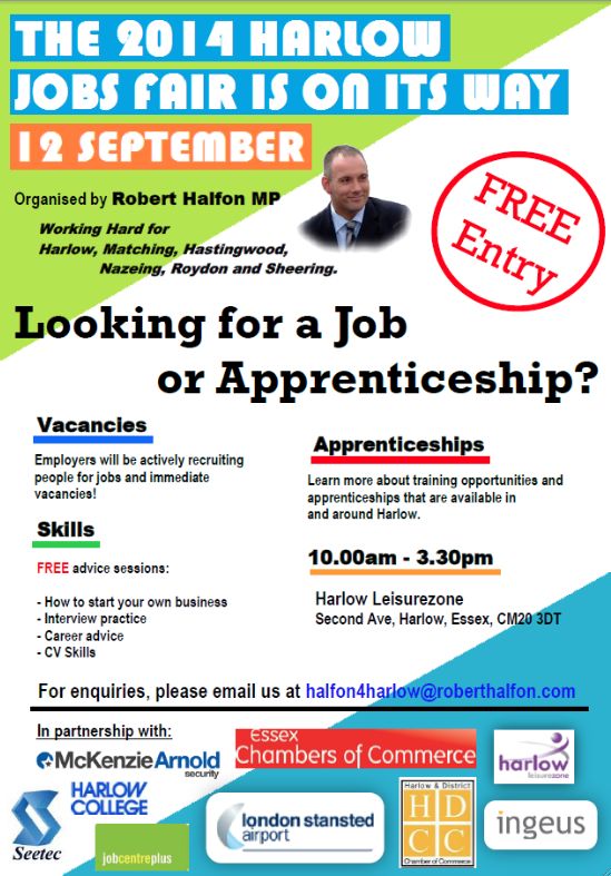 Harlow Jobs Fair set for friday - Your Harlow